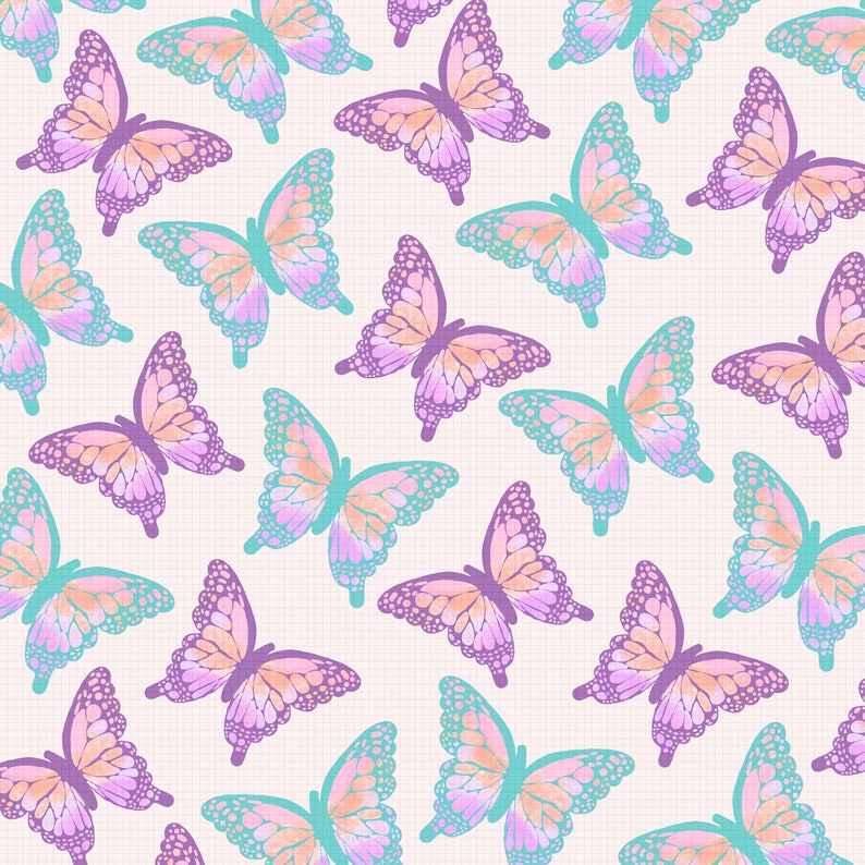 Butterfly Digital Paper: "spring Butterflies" Purple Butterfly Digital ...