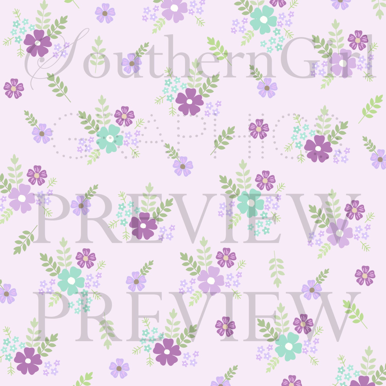 Purple Floral Digital Paper: Plum Flowers Scrapbook Design (digital ...