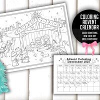 Printable Nativity Christmas Coloring Page Craft for Catholic Christian ...
