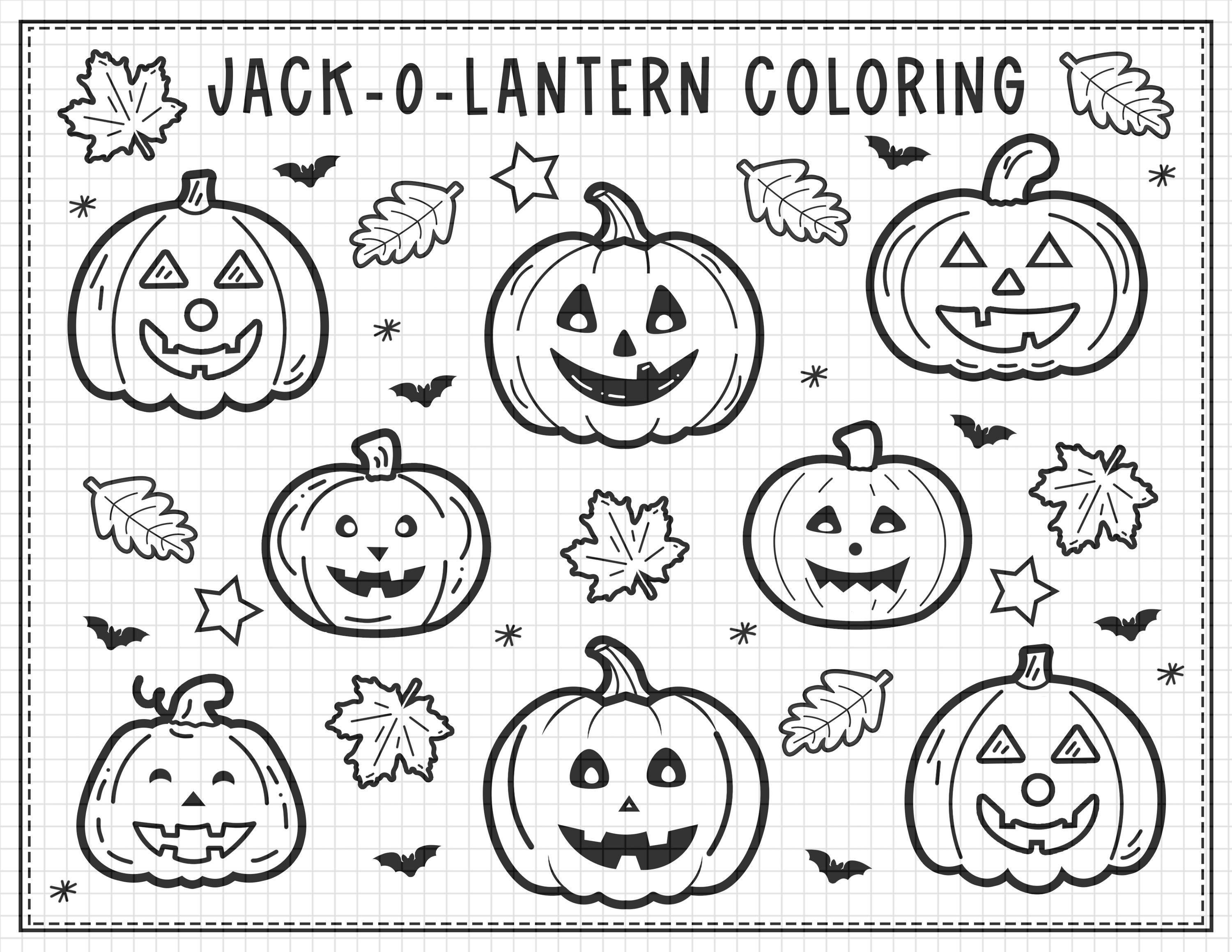 Jack O Lanterns Coloring Sheet Printable - Pumpkin Coloring, Jack O ...