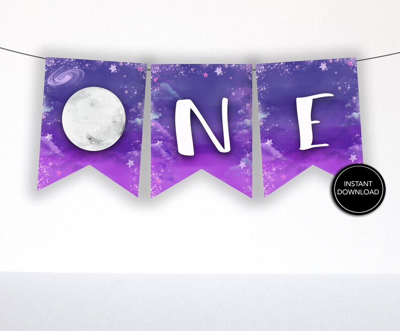 Space One Banner Printable: one Outer Space - Etsy