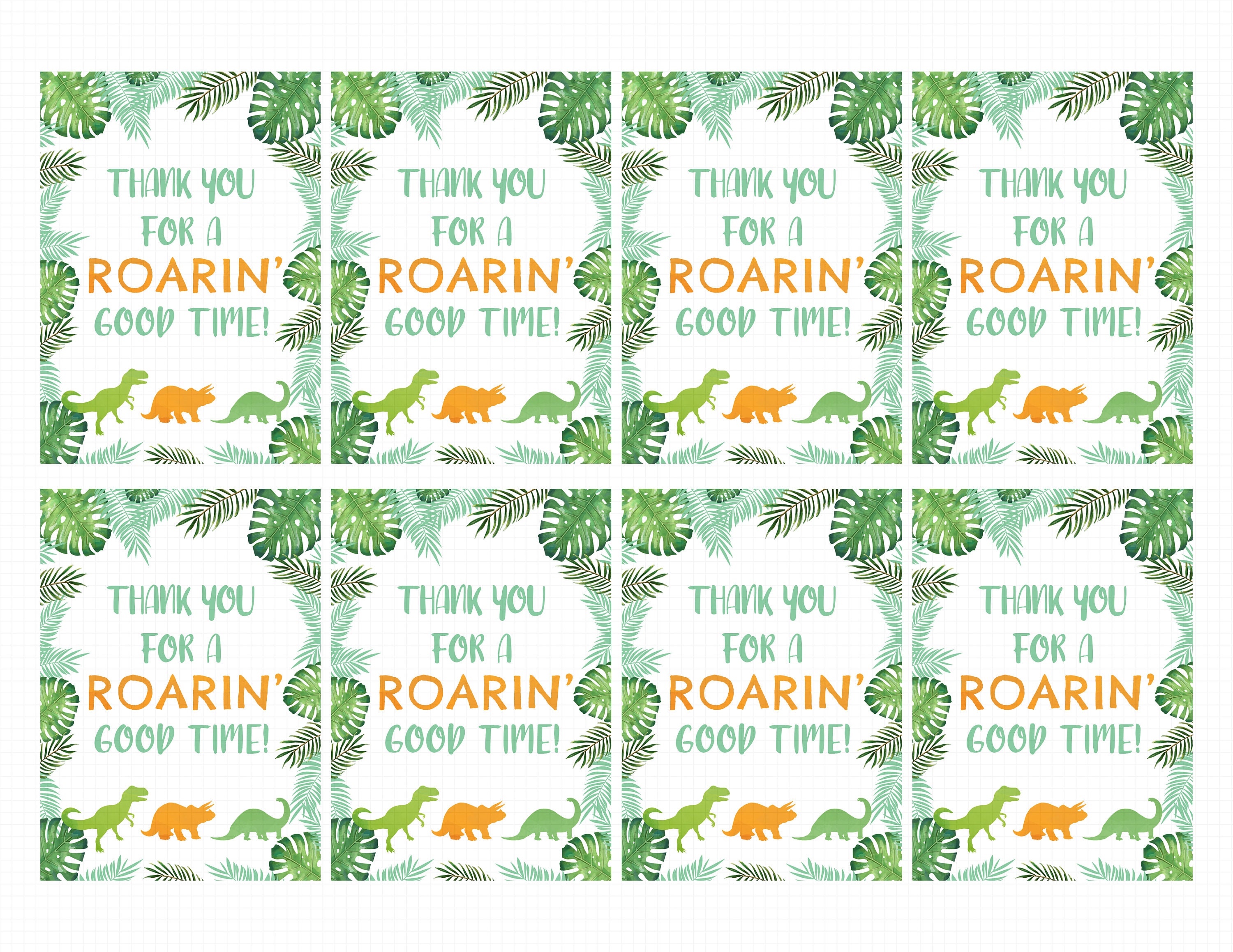 Dinosaur Favor Tag Printable Download: "dino FAVOR Tag" Teal, Orange ...