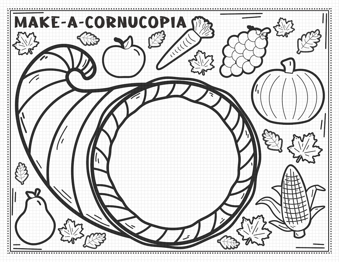 Thanksgiving Kids Craft - "cornucopia" Cornucopia, Coloring, Kids Table ...