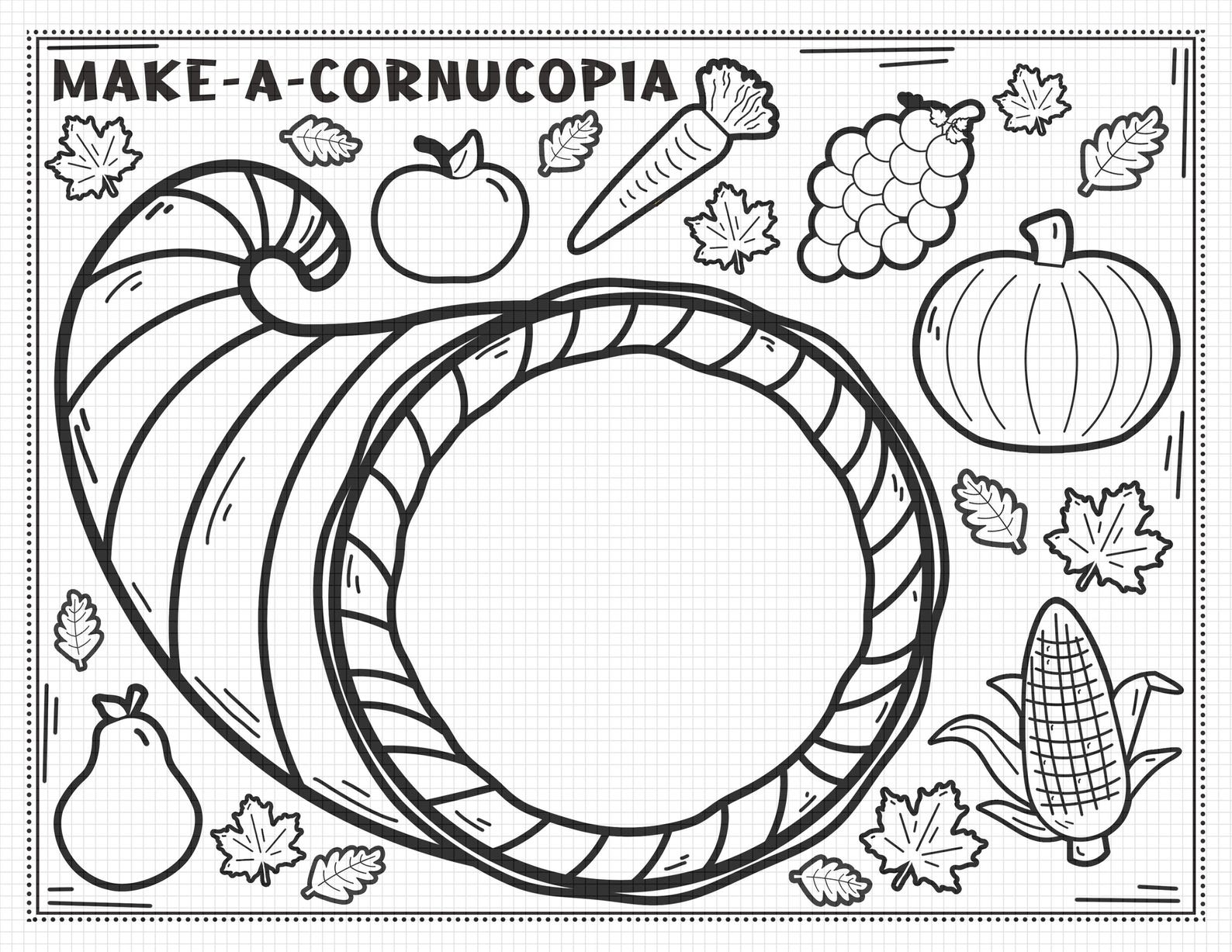 Thanksgiving Kids Craft - "cornucopia" Cornucopia, Coloring, Kids Table ...