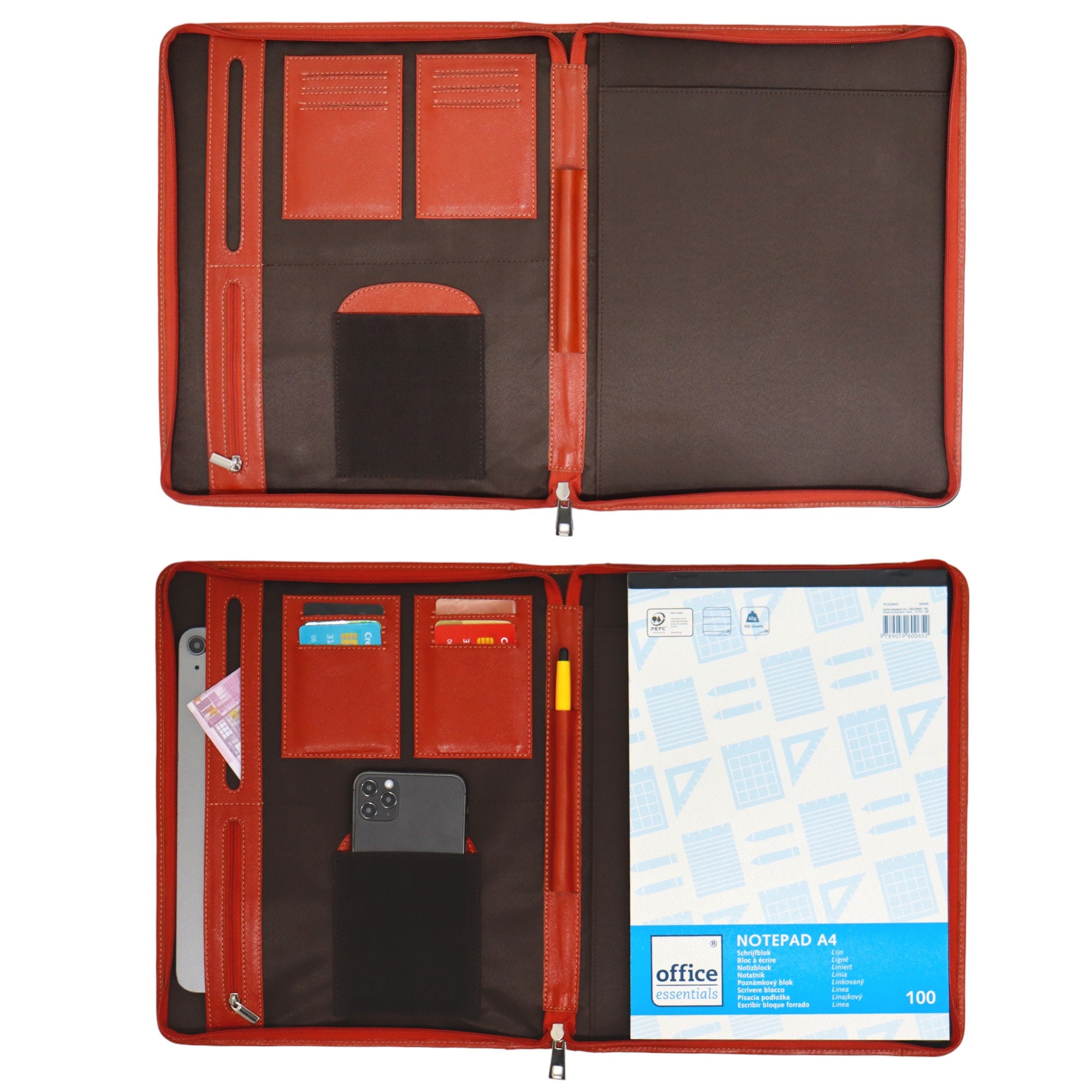 Document Folder A4 Leather Writing Folder Conference Folder A4 Leather ...