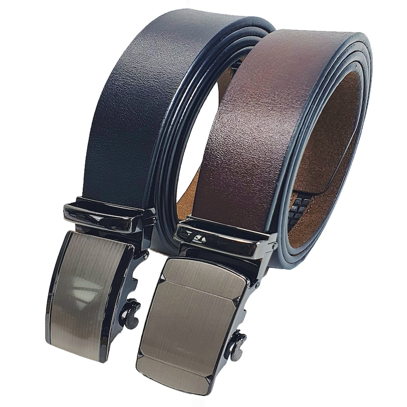 Men's Leather Automatic Buckle Belt - Etsy