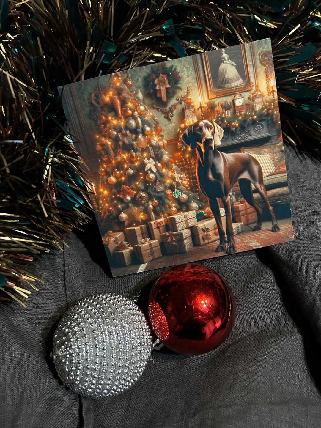 PRINTABLE Christmas Tree GSP Square Card, Digital Art, German ...