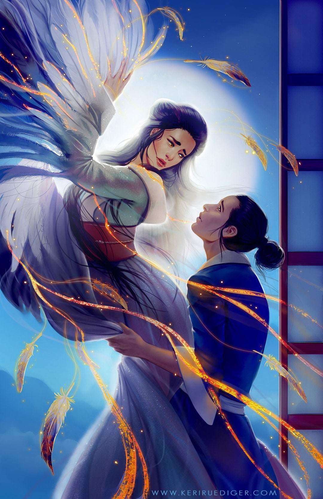 5" X 7" and 11" X 17" the Crane Wife Illustration Print - Etsy