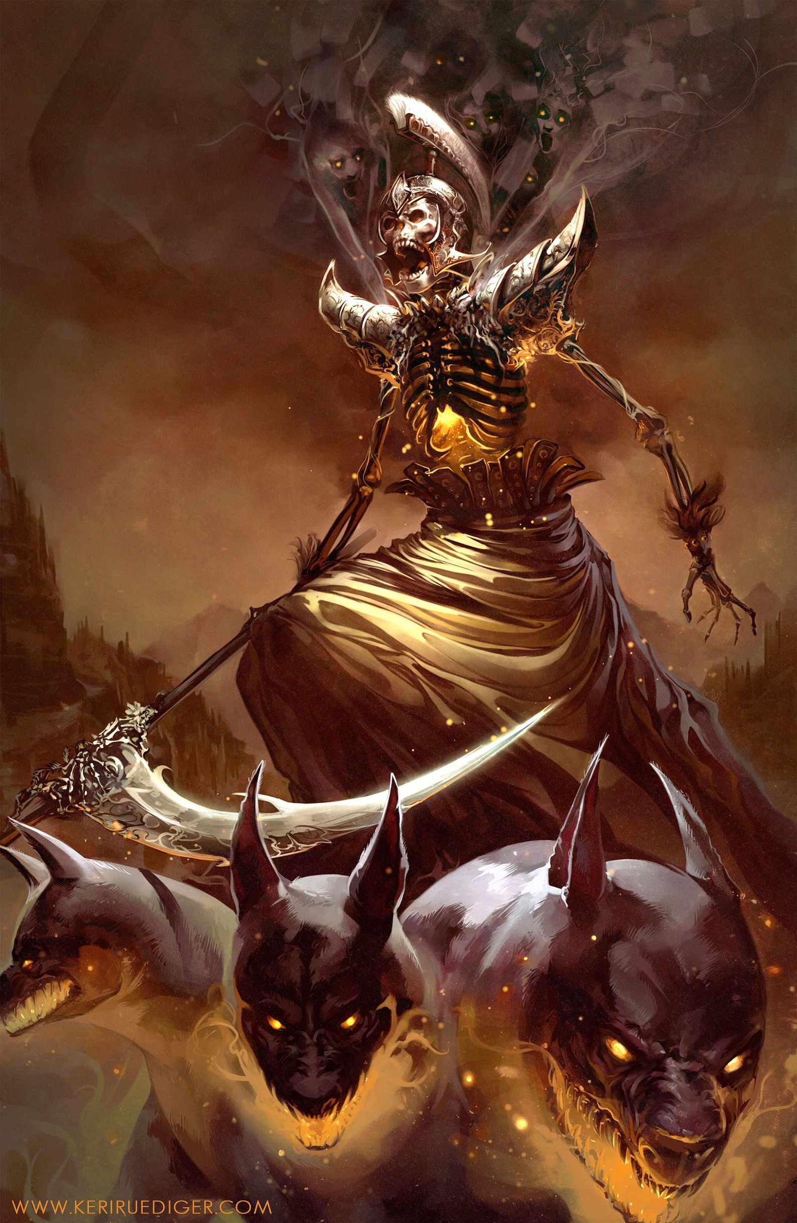 11 x 17 Hades Lord of the Underworld Illustration | Etsy