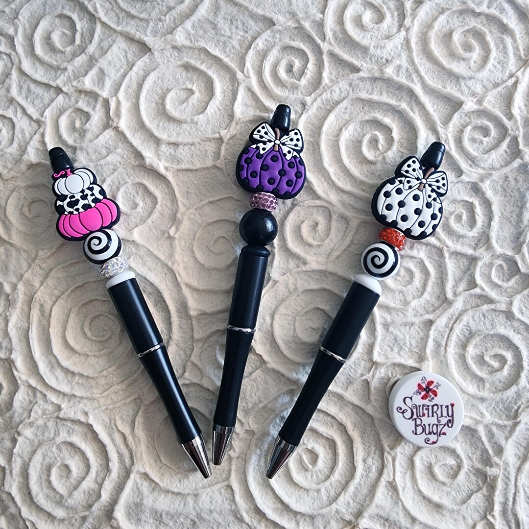 Swirlybugz Cute Polka Dot Pumpkin Pens, Black and White, Purple, Pink ...