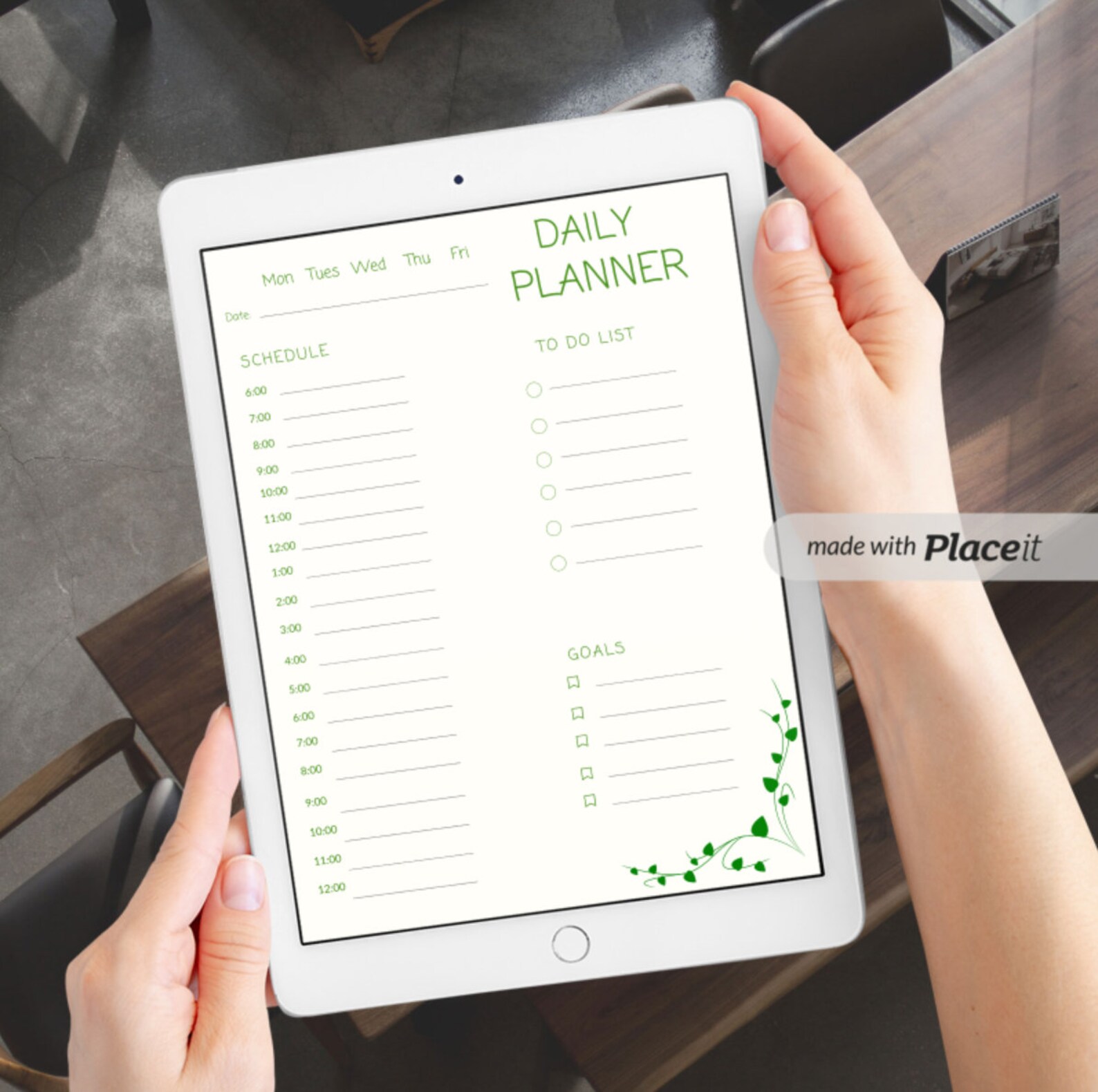 Green Leaves Digital Daily Planner I Downloadable Daily Planner I Daily ...