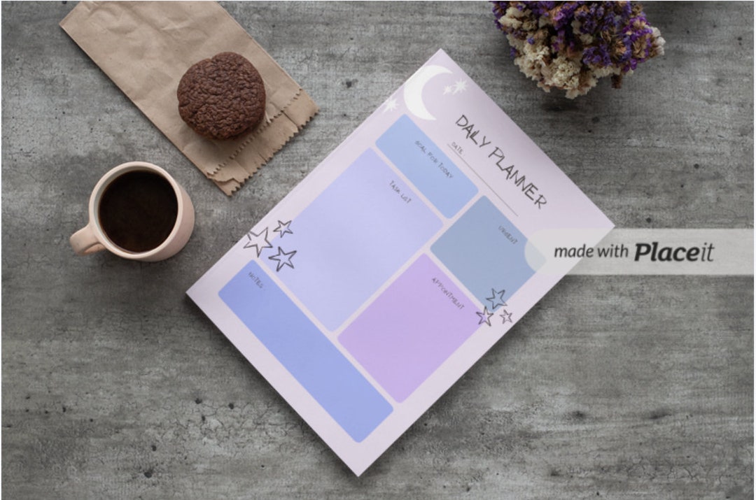 Moon and Stars Digital Daily Planner, Downloadable Daily Planner, Daily ...