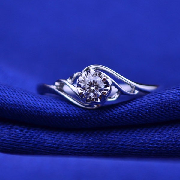 Wave Engagement Ring - Etsy