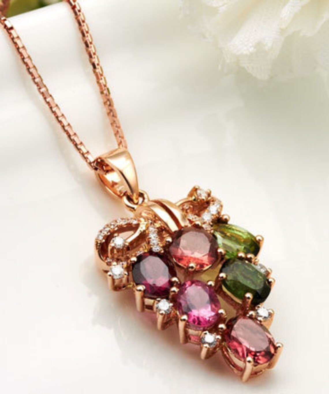 Grape 18k Rose Gold Multicolor Red Green Pink Purple | Etsy