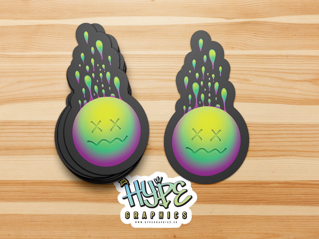 Toxic Smiley Sticker: Funny and Cute Waterproof Vinyl Decal for Water ...