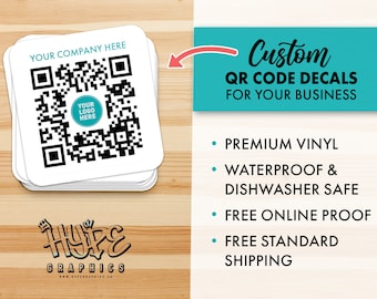 Custom QR Code Stickers: Waterproof Vinyl Labels for Small Business - Etsy