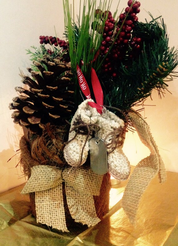 Boots on the Tree military boots Christmas ornament with | Etsy