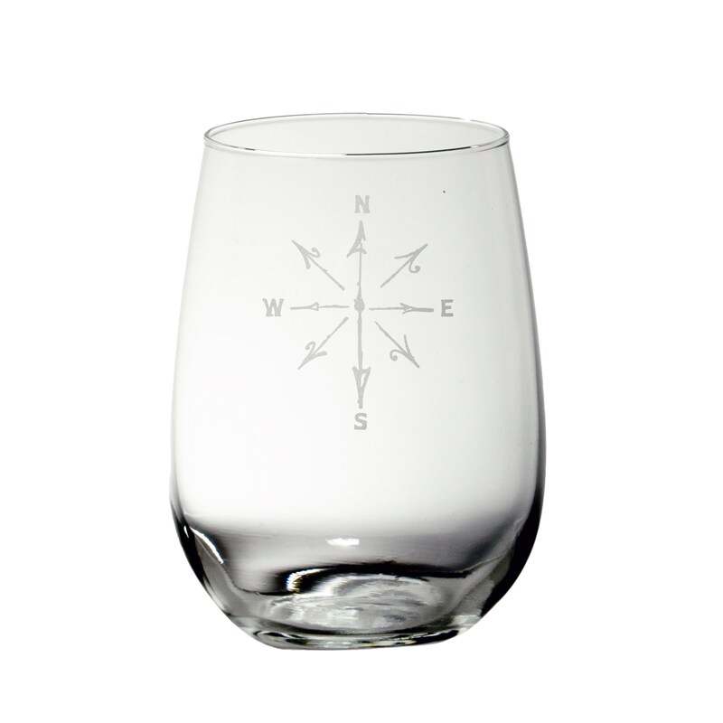 Compass Wine Glass - Etsy