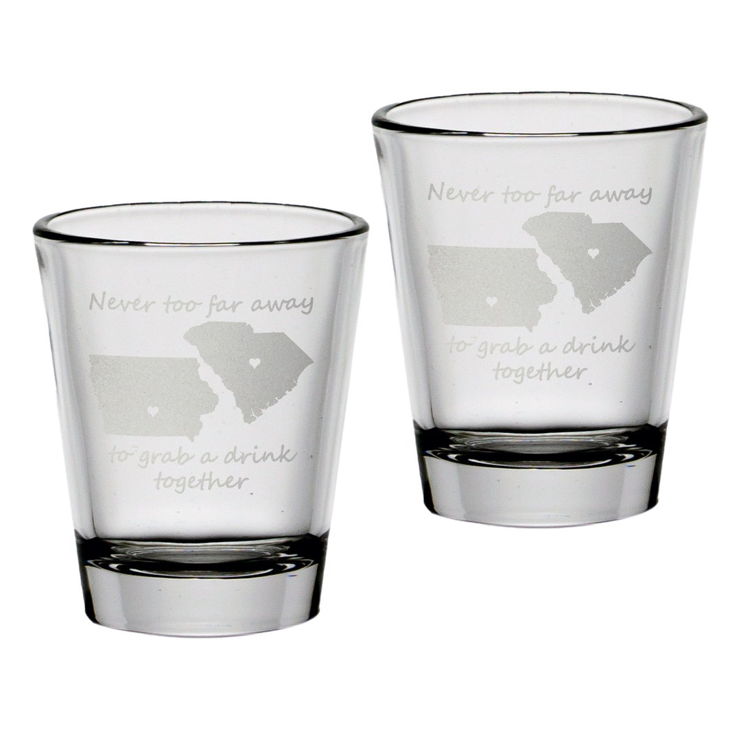 Set of Two Best Friends Never Too Far Shot Glasses - Etsy