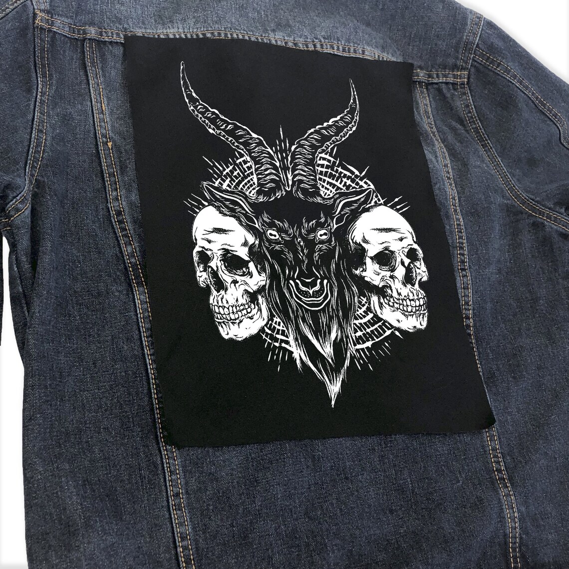 Baphomet Skulls Back Patch Punk Patches Sew on Patch Punk - Etsy