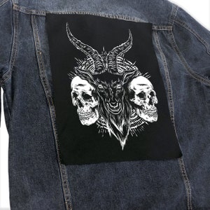 Baphomet Skulls Back Patch, Punk, Patches, Sew on Patch, Punk ...