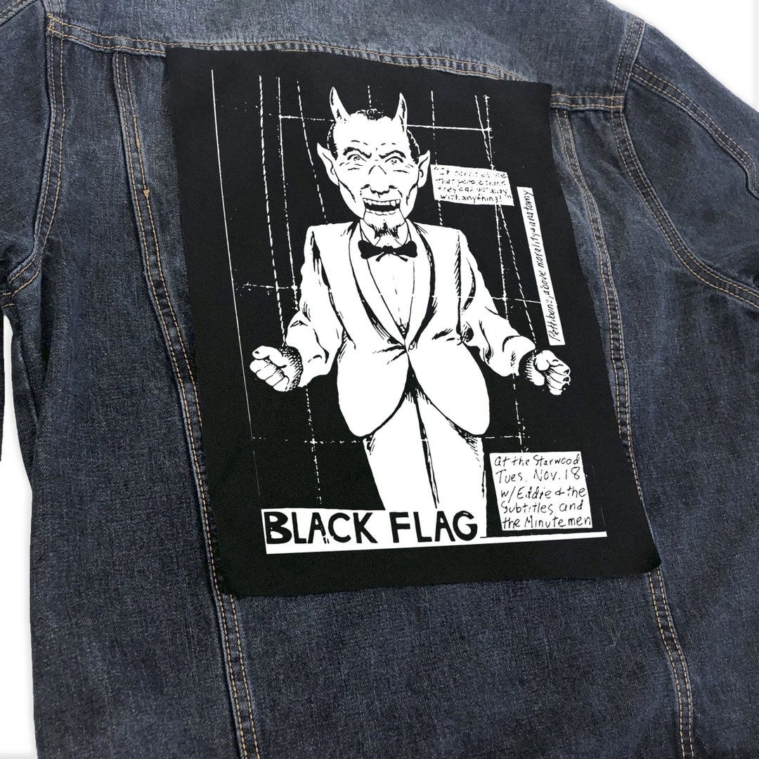 Black Flag Back Patch, Punk, Patches, Sew on Patch, Punk Accessories ...