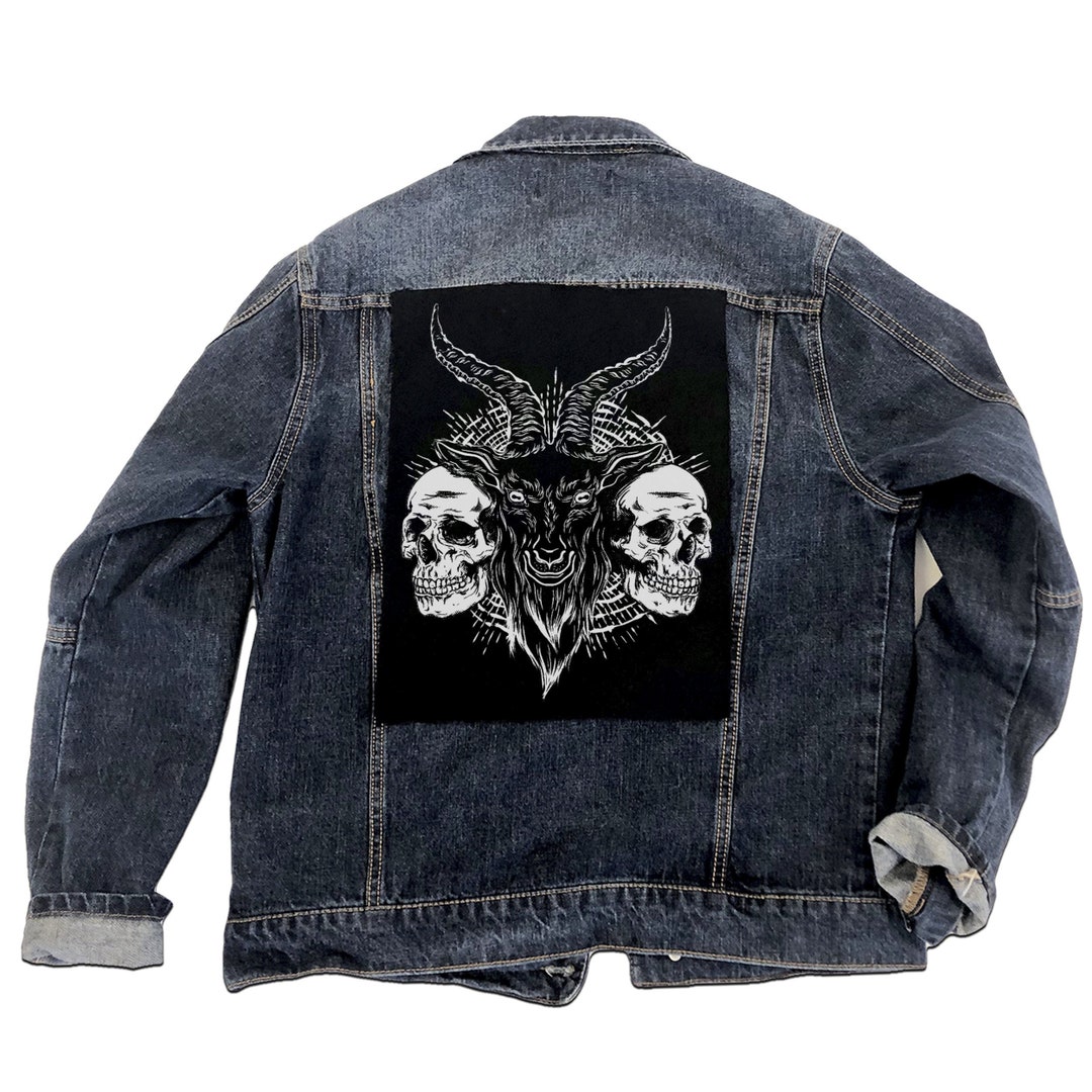 Baphomet Skulls Back Patch, Punk, Patches, Sew on Patch, Punk Accessories, Punk Patches, Punk ...