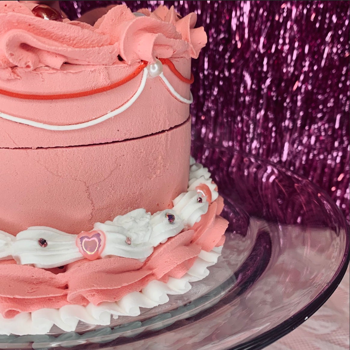 Gloomy Bear Pink Vintage Fake Cake Trinket Box Decor Prop Pink Red ...