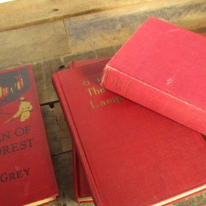 Curated Set of Antique Red Books. Perfect Red Decorative Books for a ...