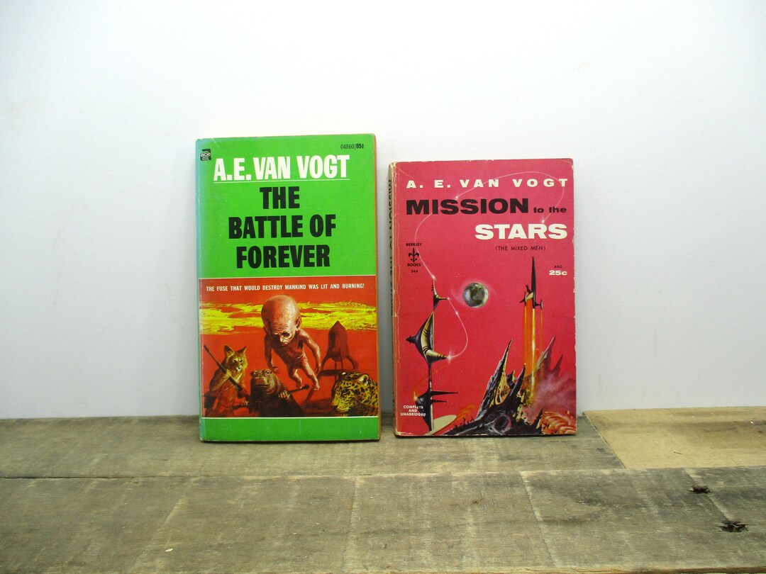 Pair of TWO Vintage A.E Van Vogt Books / Paperbacks. Lot of Vintage Sci ...