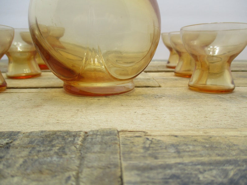 Vintage Decanter and Cordial Glass Set by Farber Brothers - Etsy