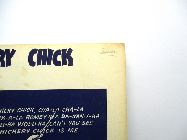 1945 Choir / Children's Song Sheet Music Chickery Chick by Sylvia Dee ...