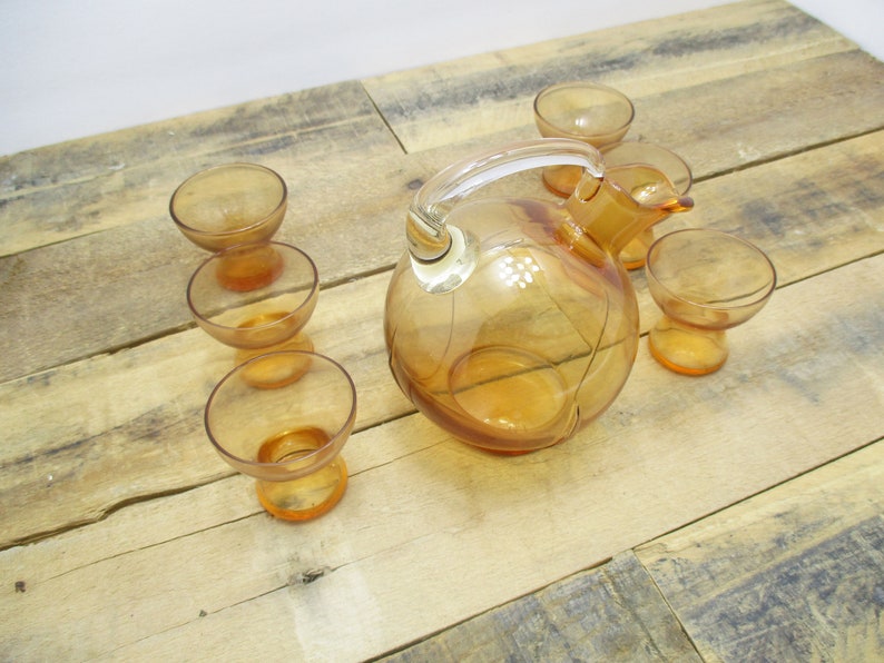 Vintage Decanter and Cordial Glass Set by Farber Brothers - Etsy