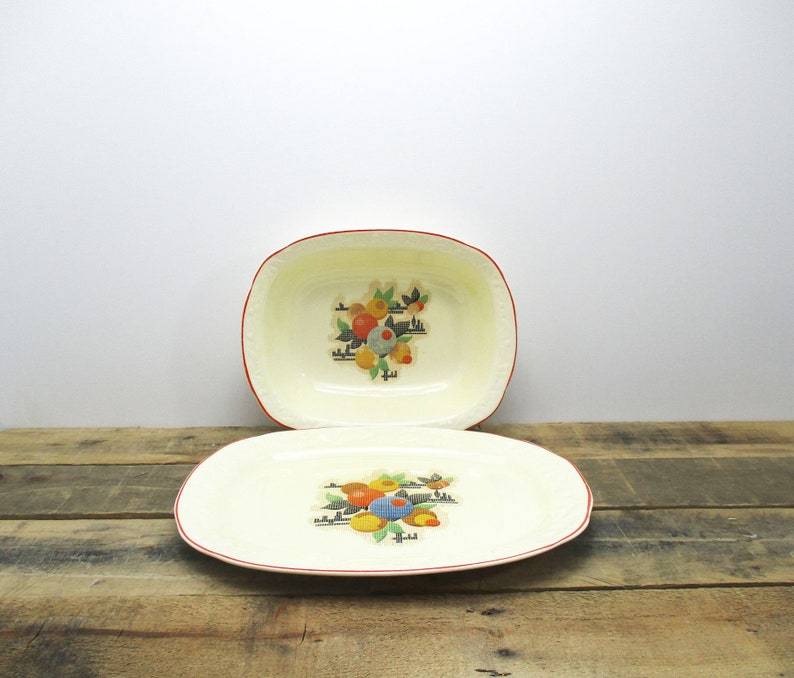 Set of 1940's Dishes by Crooksville China - RARE Needlepoint/ Cross ...