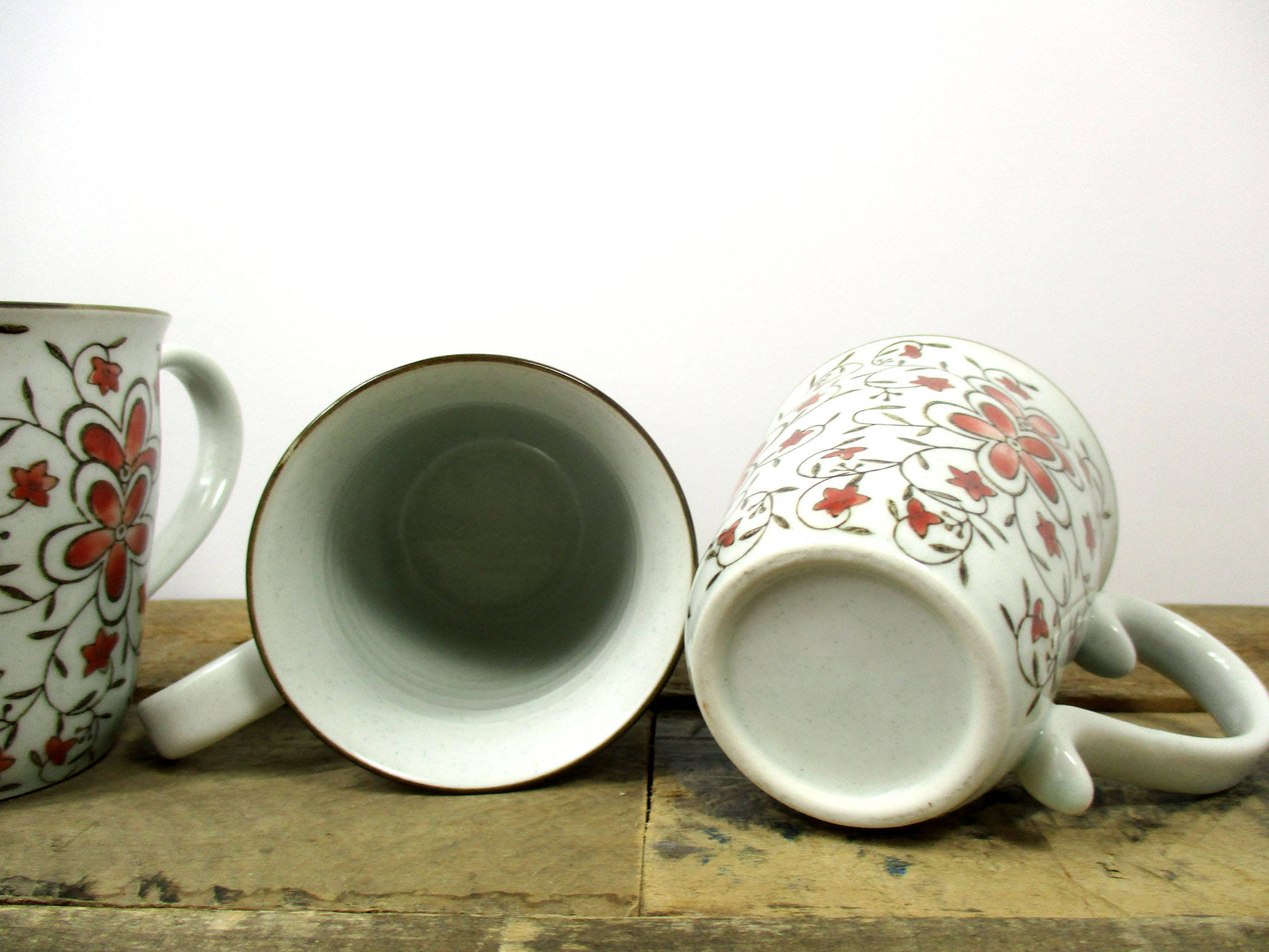 THREE Vintage Floral Coffee Mugs for a Retro Kitchen or - Etsy