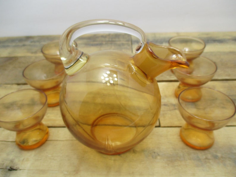 Vintage Decanter and Cordial Glass Set by Farber Brothers - Etsy