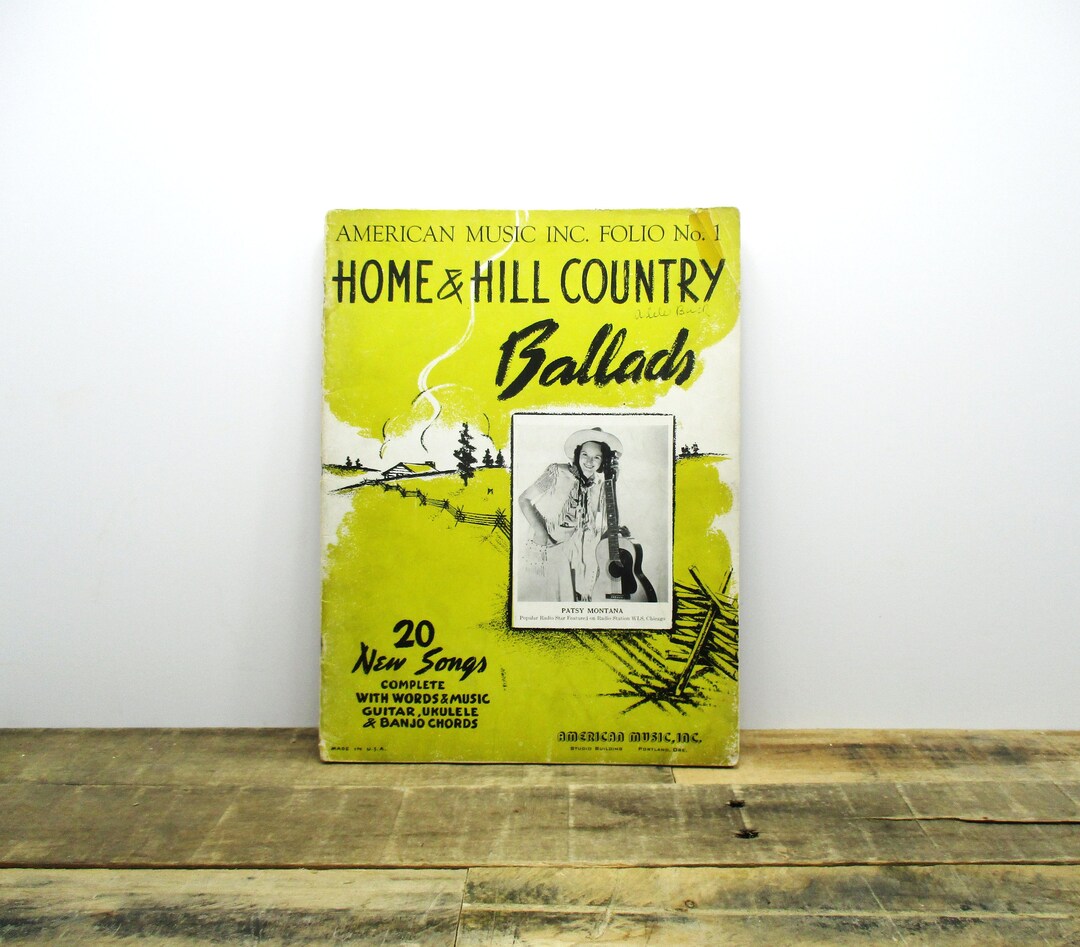 RARE 1930s Country Music Sheet Music - 20 New Ballads From the American ...