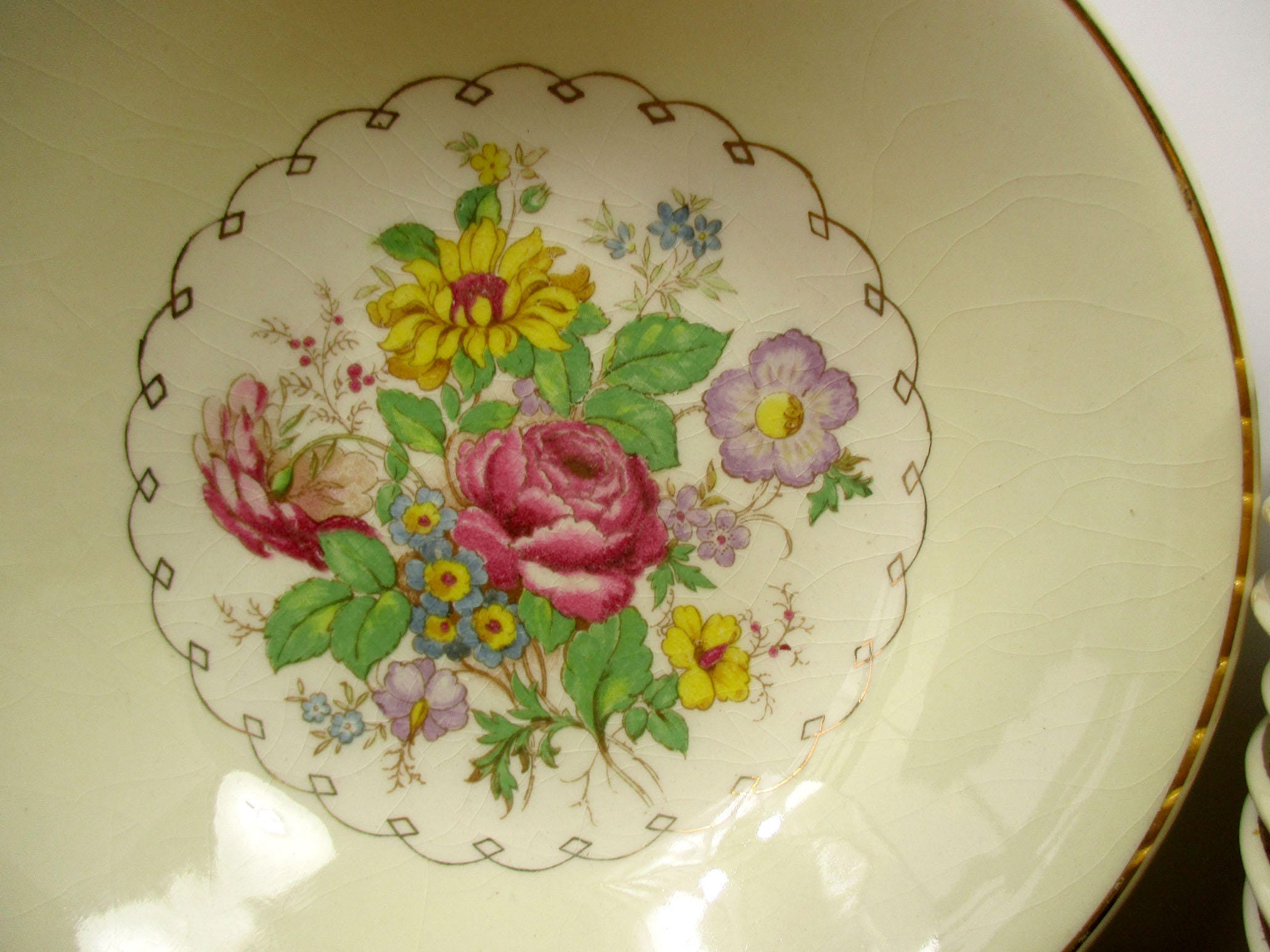1930s Set of FIVE Berry Bowls by Paden City Pottery Gold Trimmed ...