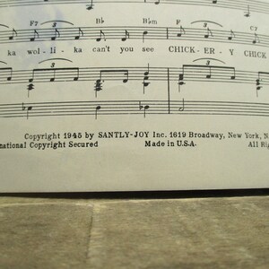 1945 Choir / Children's Song Sheet Music - Chickery Chick by Sylvia Dee ...