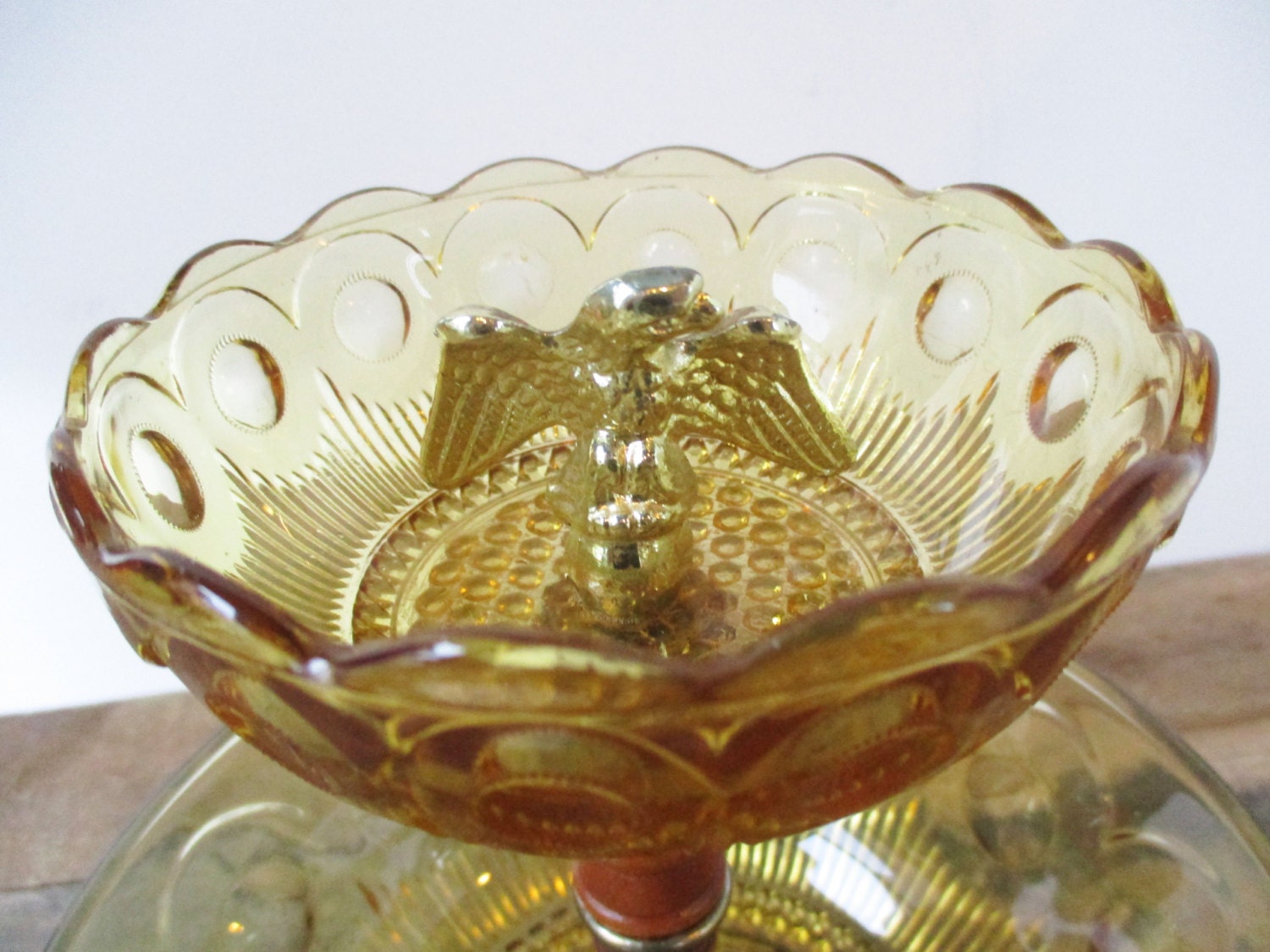 Mid Century Vintage Two Tier Snack Tray / Bowl With Decorative - Etsy