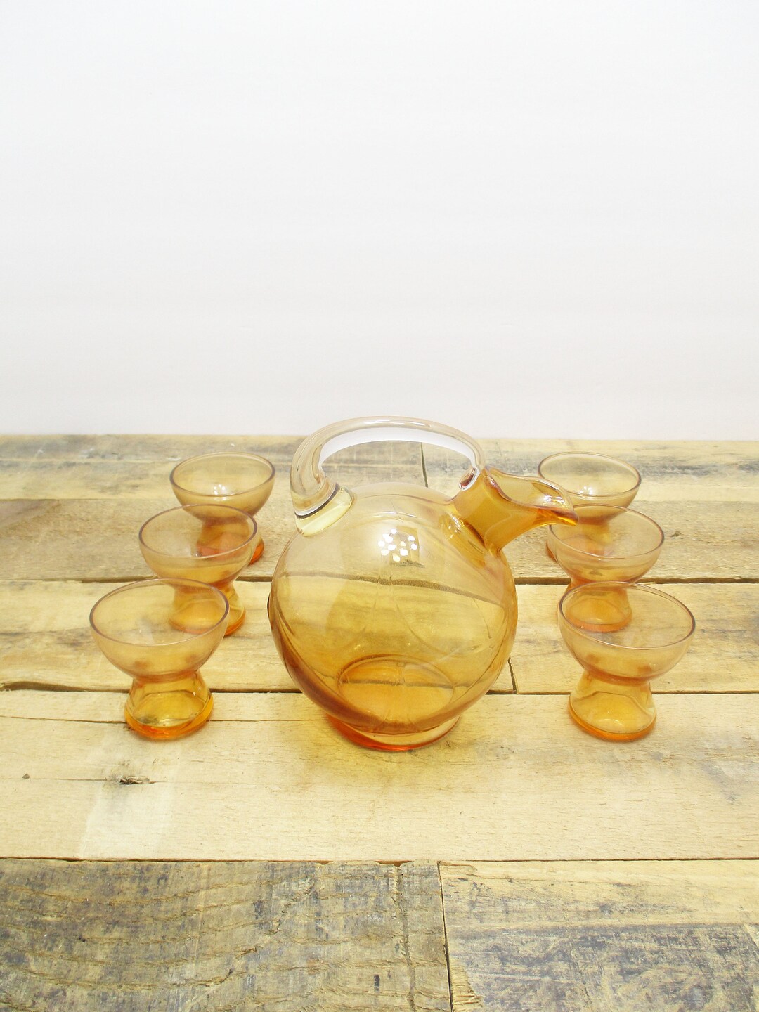 Vintage Decanter and Cordial Glass Set by Farber Brothers - Etsy