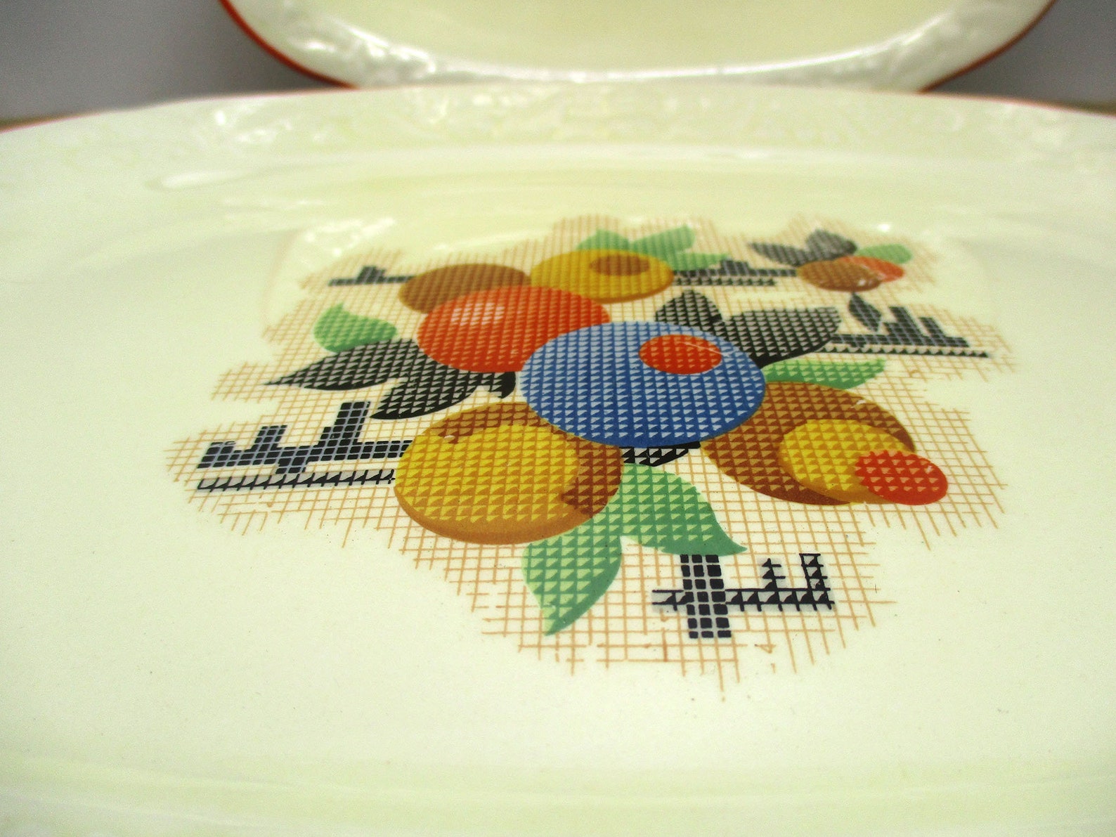 Set of 1940's Dishes by Crooksville China - RARE Needlepoint/ Cross ...