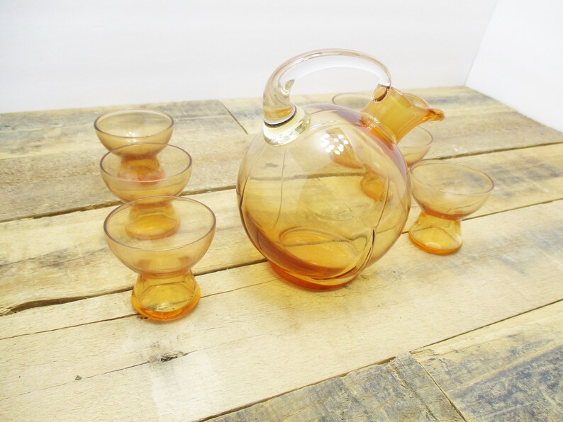 Vintage Decanter and Cordial Glass Set by Farber Brothers - Etsy