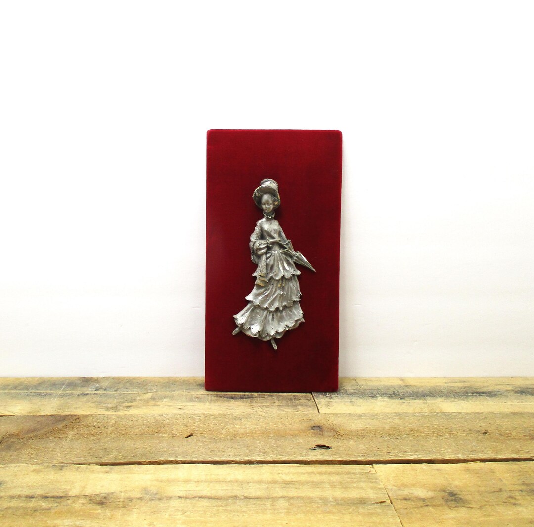 Victorian Wall Decor by Les Etains Du Galion - Red Velvet and Pewter ...