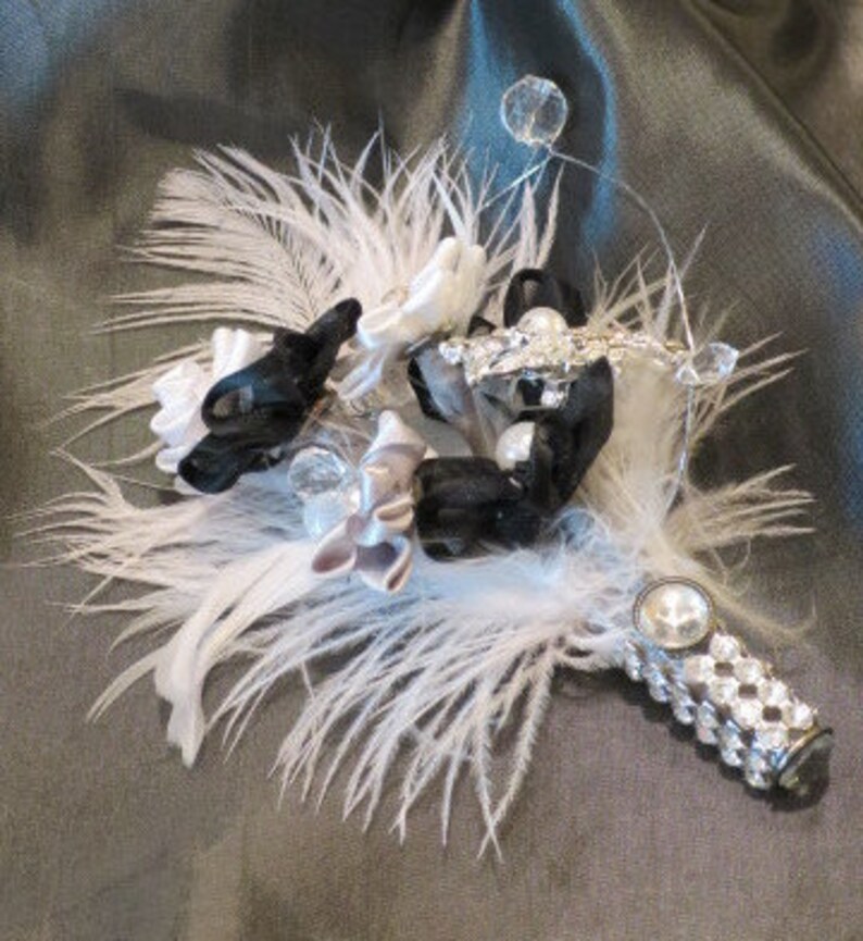Hollywood Glamour Brooch Boutonniere Grooms Bout Prom Bout - Etsy