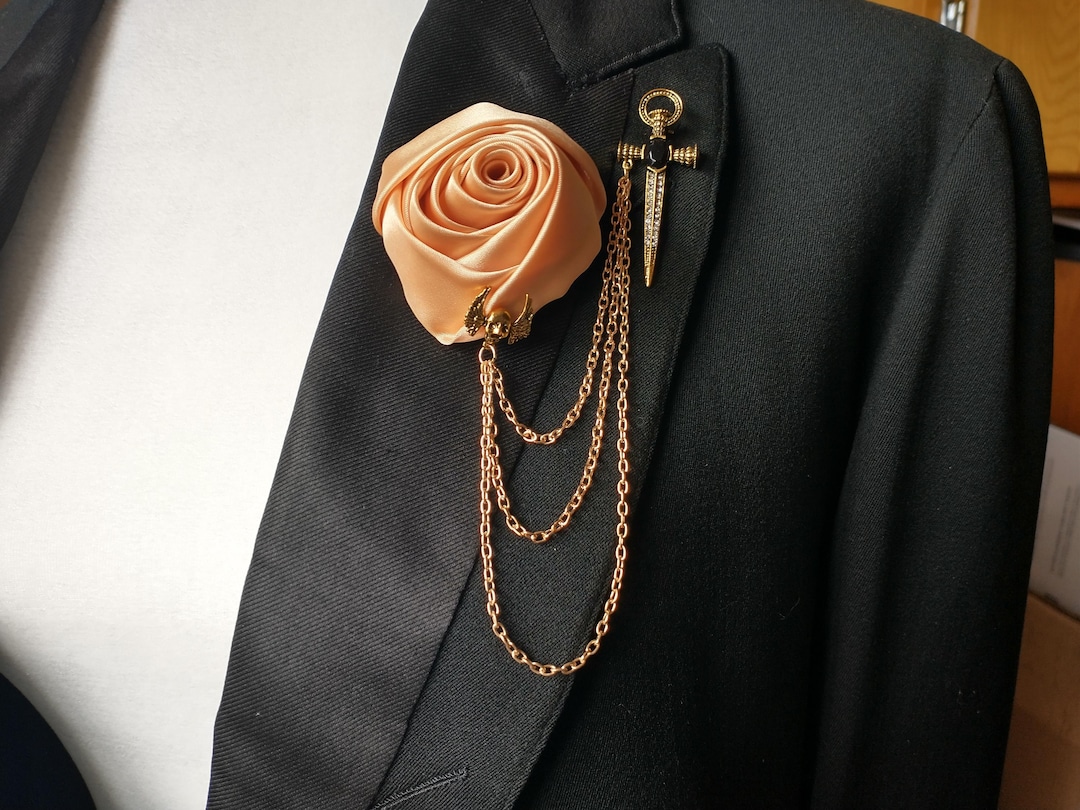Gold Goth Sword With Triple Chain Satin Rose All Colors Available ...