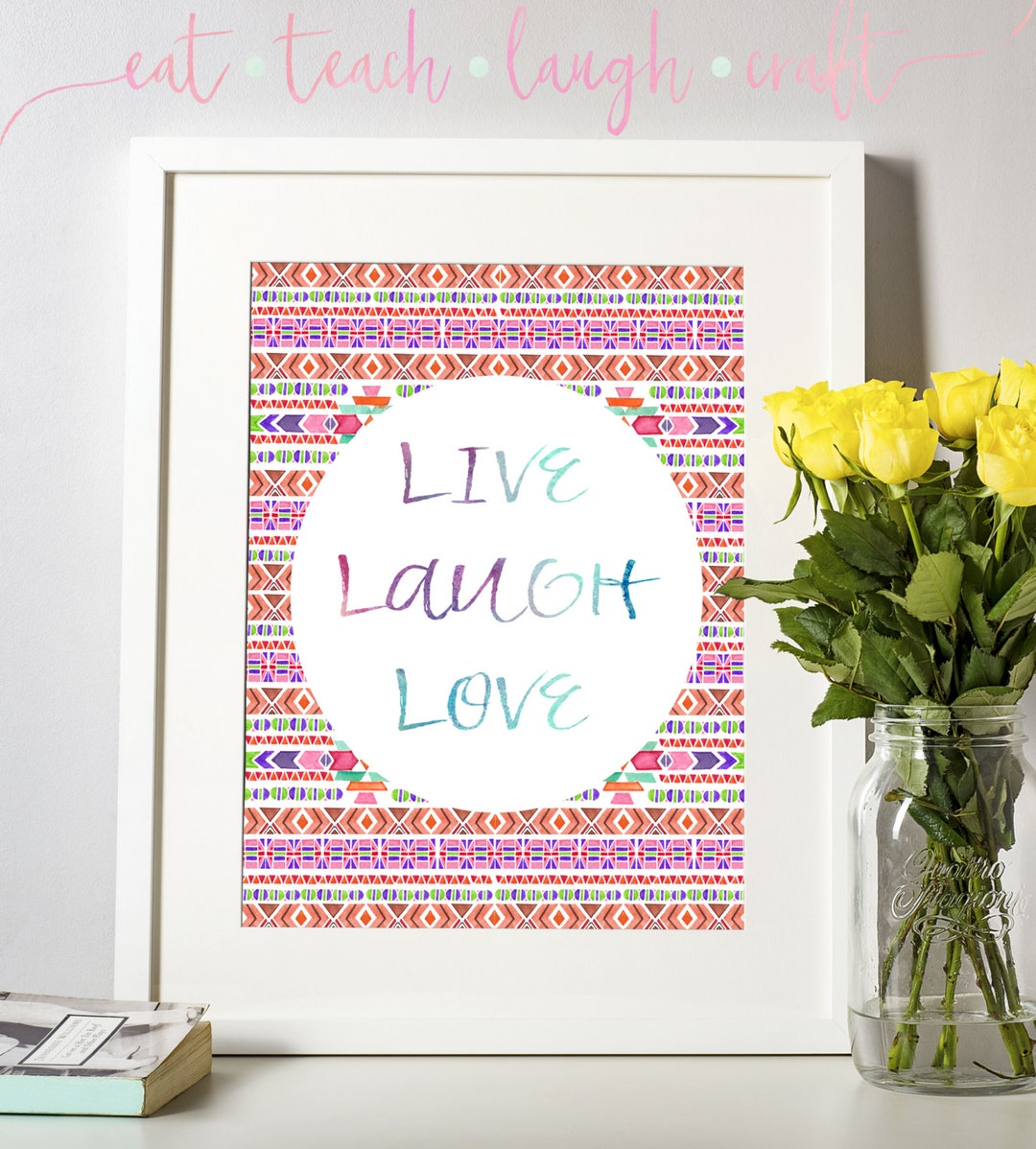 Live Laugh Love Print - Inspirational Printable - Motivational Quote ...