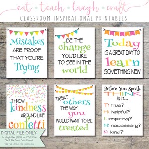 Classroom Inspirational Prints Package, Classroom Printable Decor ...