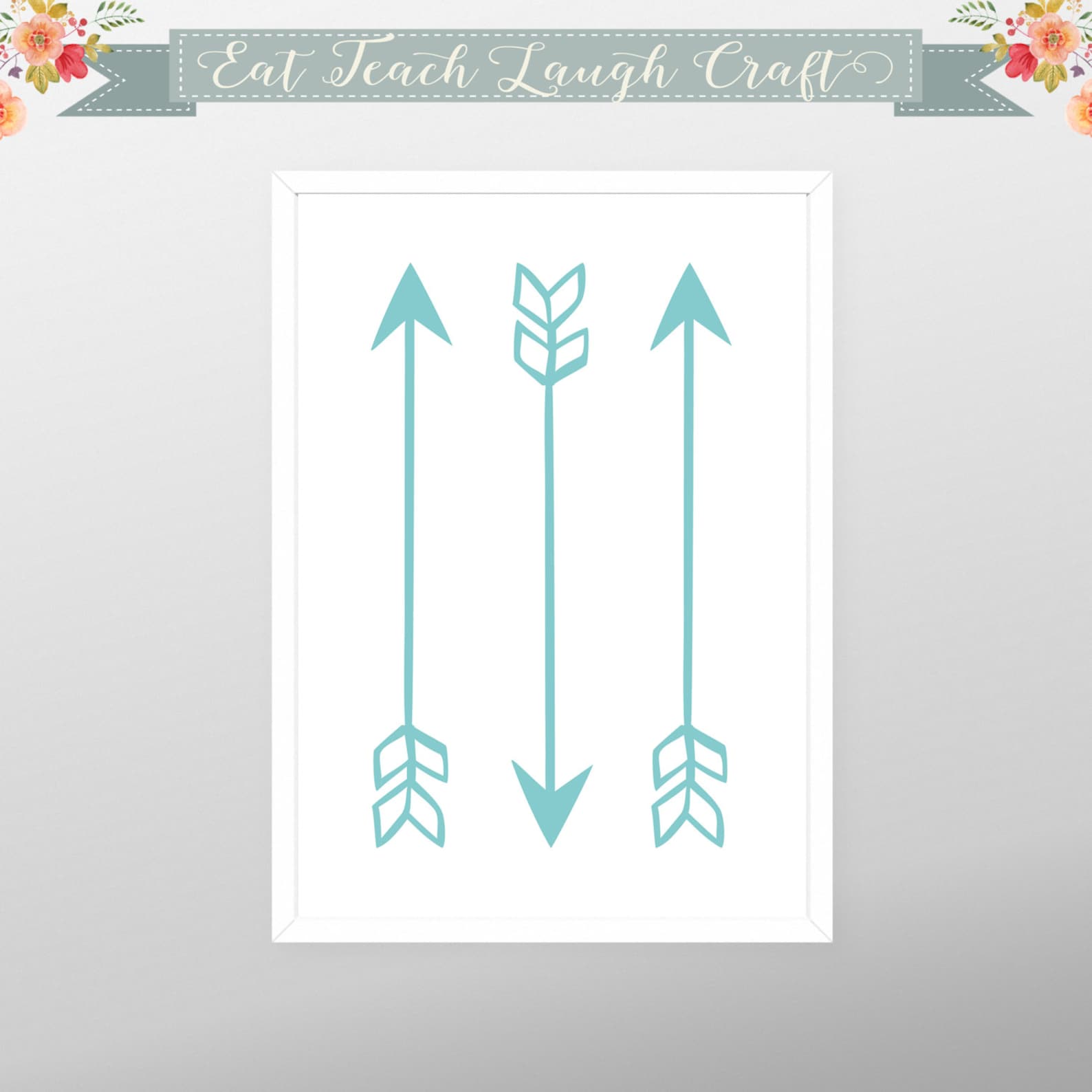 Arrow Nursery Print Teal Arrows Arrow Print Nursery Print | Etsy