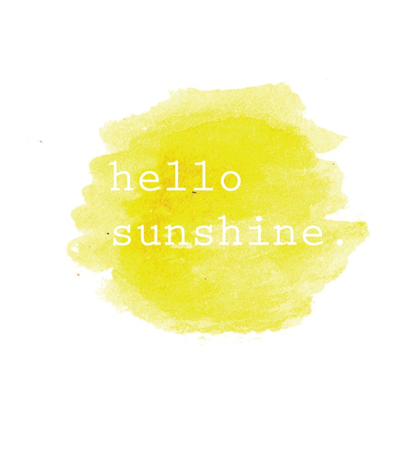 Hello Sunshine Printable Quote Yellow Watercolor Art - Etsy